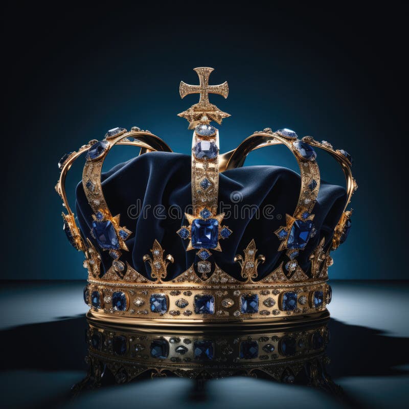 Royal Symbol: White Eagle with Golden Talons and Crown, Standing ...