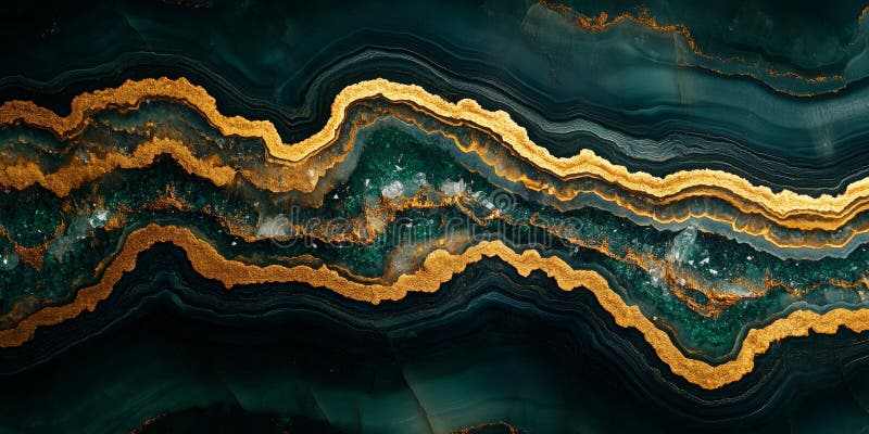 Royal Emerald Gemstone Luxurious Navy, Gold, and Green Background with ...