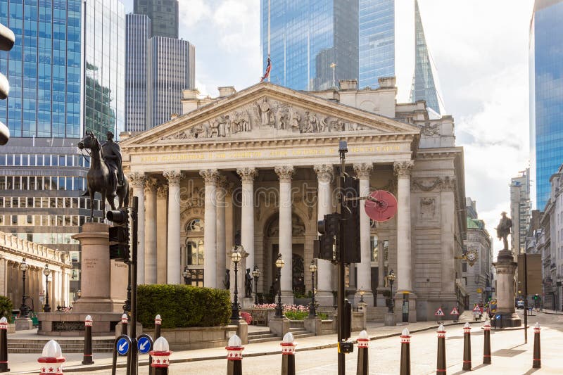 Royal Exchange Building in City of London, UK Stock Illustration ...