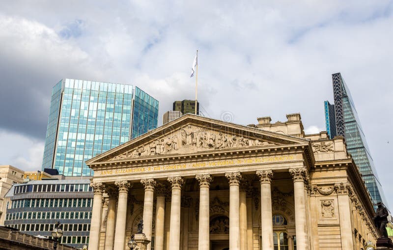 Royal Exchange, a Historic Building in London Stock Image - Image of ...