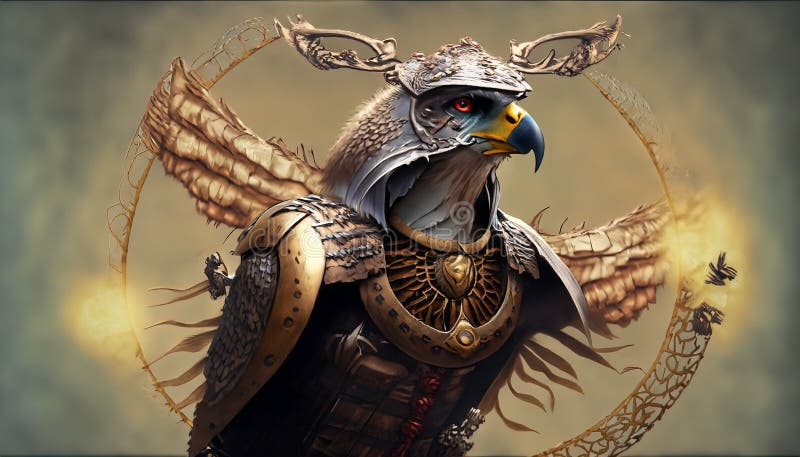 Royal falcon in armor stock illustration. Illustration of carving ...