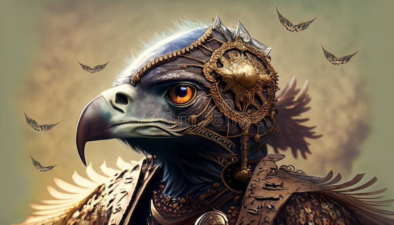 Royal falcon in armor stock illustration. Illustration of religion ...