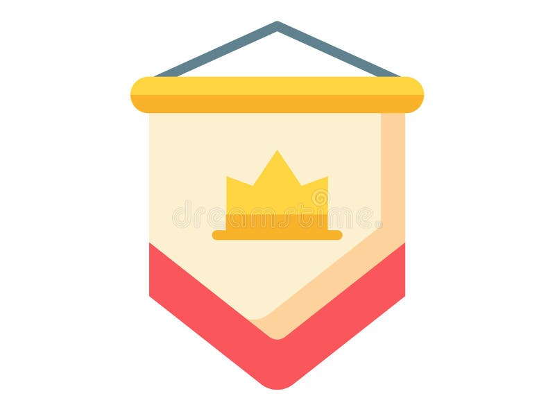 Royal Flag Crown King Single Isolated Icon with Filled Line Style Stock ...