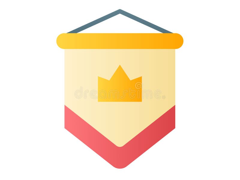 Royal Flag Crown King Single Isolated Icon with Filled Line Style Stock ...
