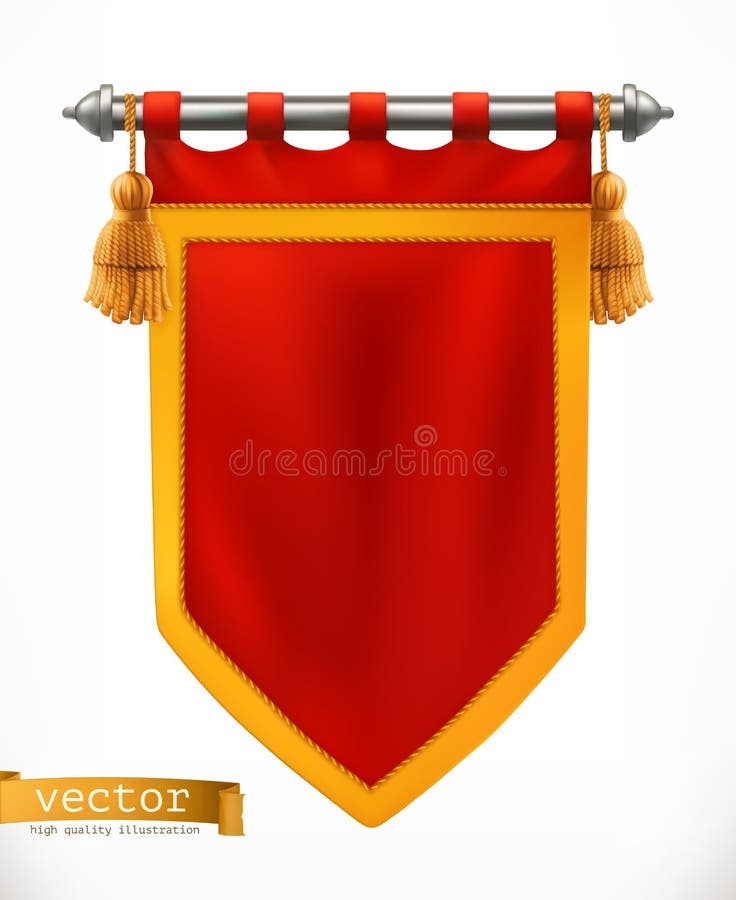 Royal Flag. 3d Vector Banner Stock Vector - Illustration of emblem ...