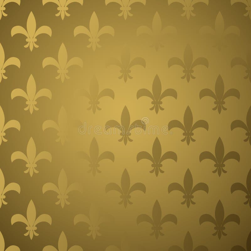 Royal Flower Fleur Gold Gradient Seamless Pattern. Stock Vector ...