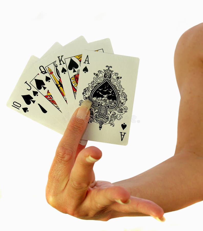 Royal flush stock photo. Image of look, odds, hand, female - 2121994