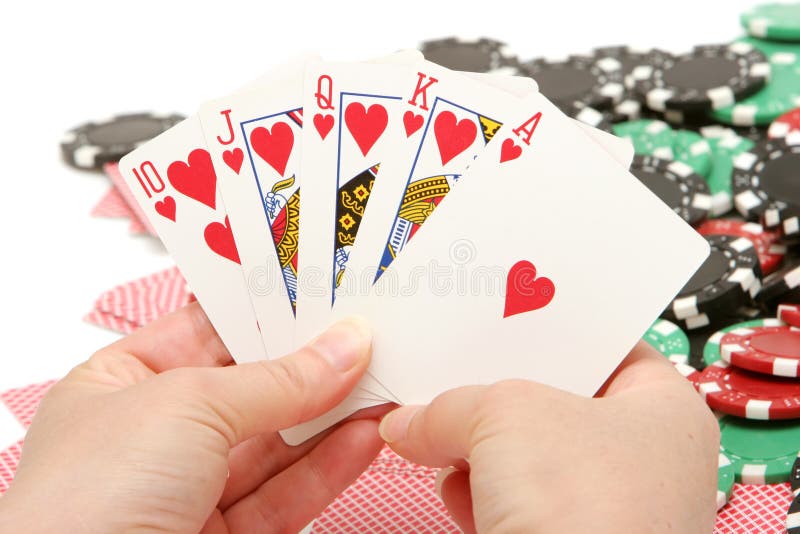 Royal flush stock image. Image of black, coin, gambling - 2238773