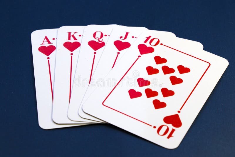 Royal Flush Cards. Card Game, Cards on the Table Stock Photo - Image of ...