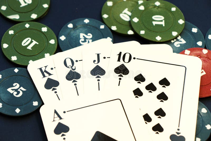 Royal Flush Cards. Card Game, Cards on the Table Stock Image - Image of ...