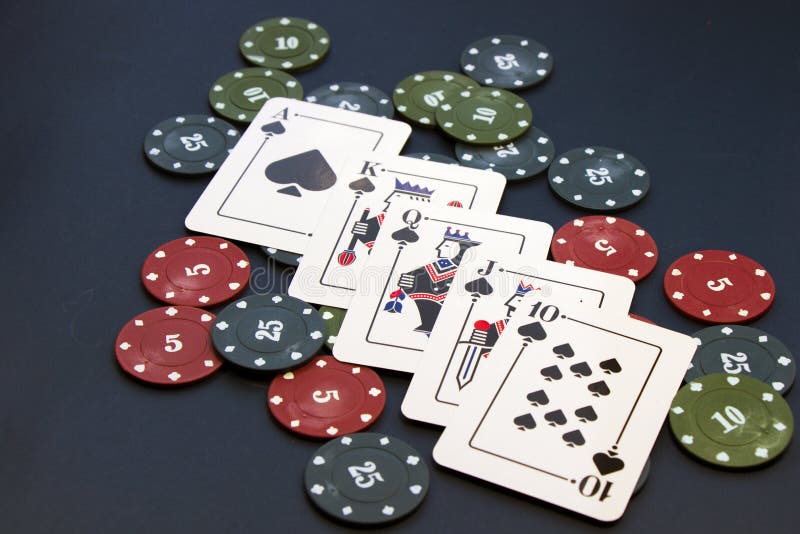 Royal Flush Cards. Card Game, Cards on the Table Stock Image - Image of ...