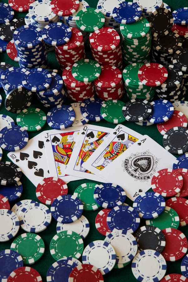 Royal Flush And Chips Picture. Image: 14053196