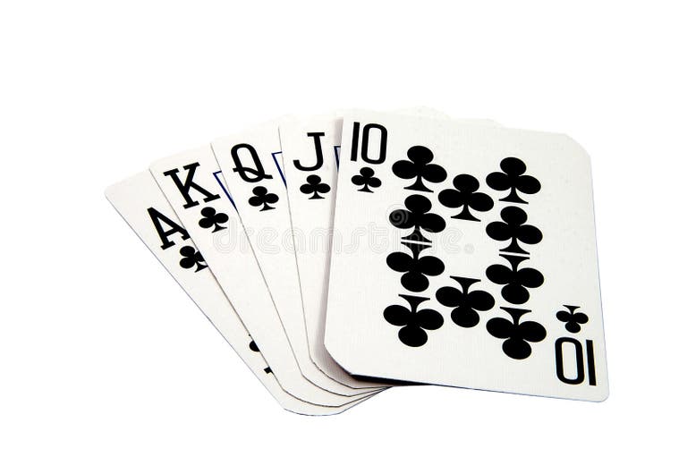 Royal Flush Clubs stock photo. Image of queen, play, cards - 166168