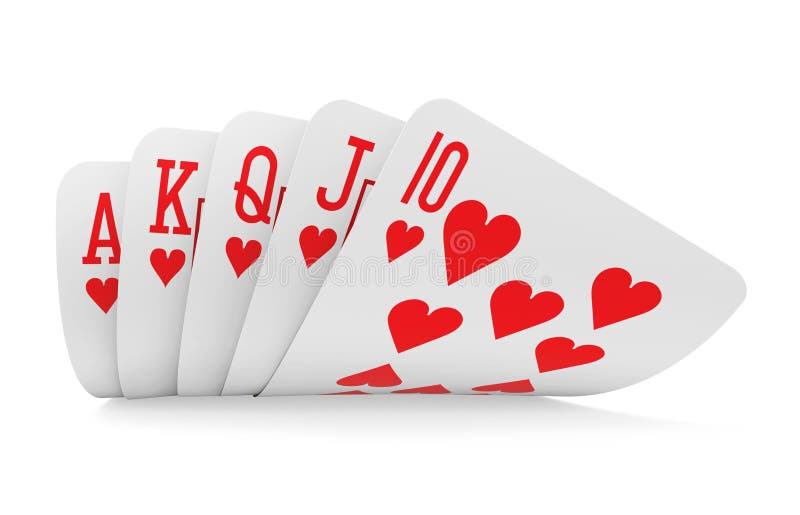 Royal Flush Playing Cards Isolated Stock Illustration - Illustration of ...
