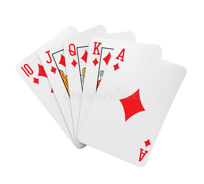 Royal Flush Playing Cards Isolated Stock Illustration - Illustration of ...