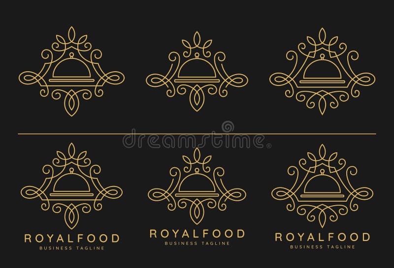 Royal Food Logo Set - Luxury Restaurant Logo Template - Vector Stock ...