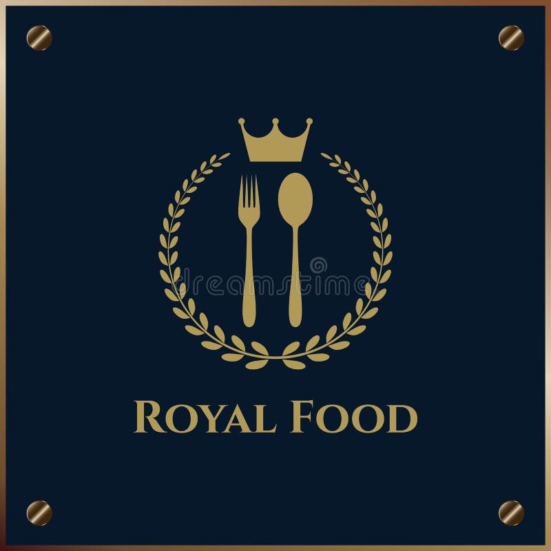 Food Logo . Fork And Knife Crown Background. Stock Vector ...