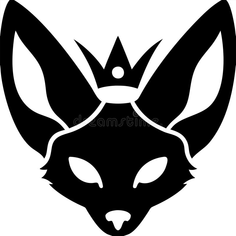 Royal Fox Head Silhouette with Crown Vector Perfect for Tattoo and ...