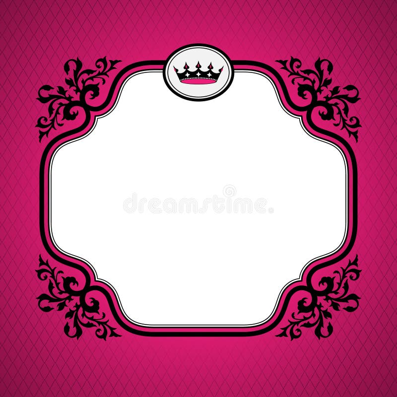 Pink frame with bow stock illustration. Illustration of ornament - 11982344
