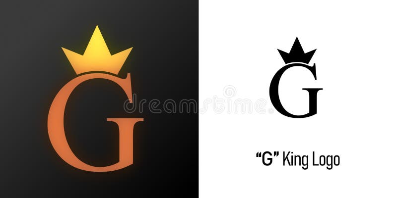 Royal G Logo with Crown stock vector. Illustration of graphic - 398241219