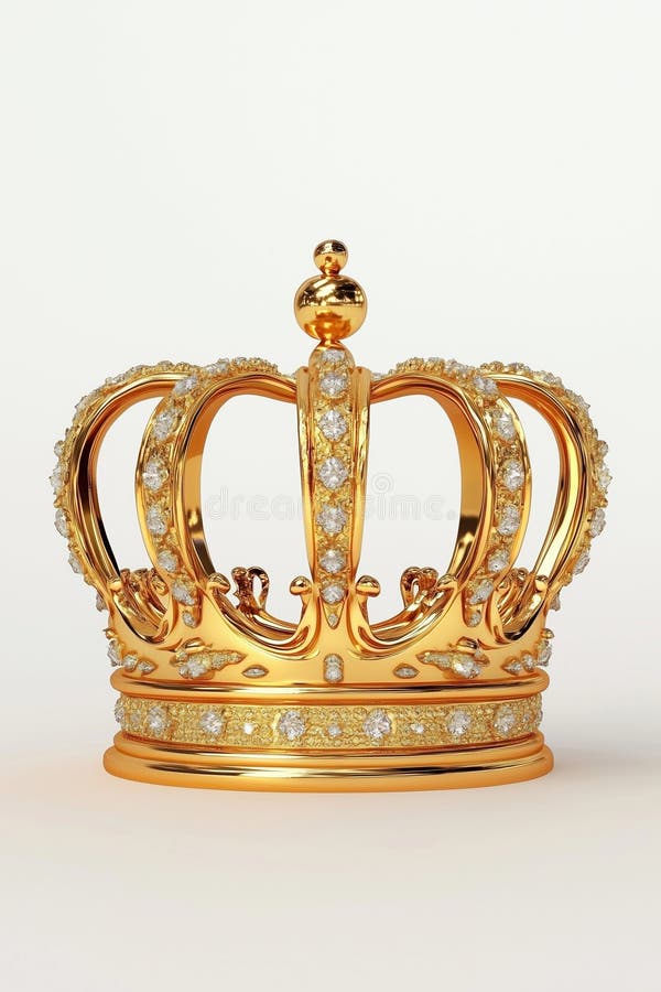 Royal Gold Crown on a White Background Ai Photo Stock Illustration ...