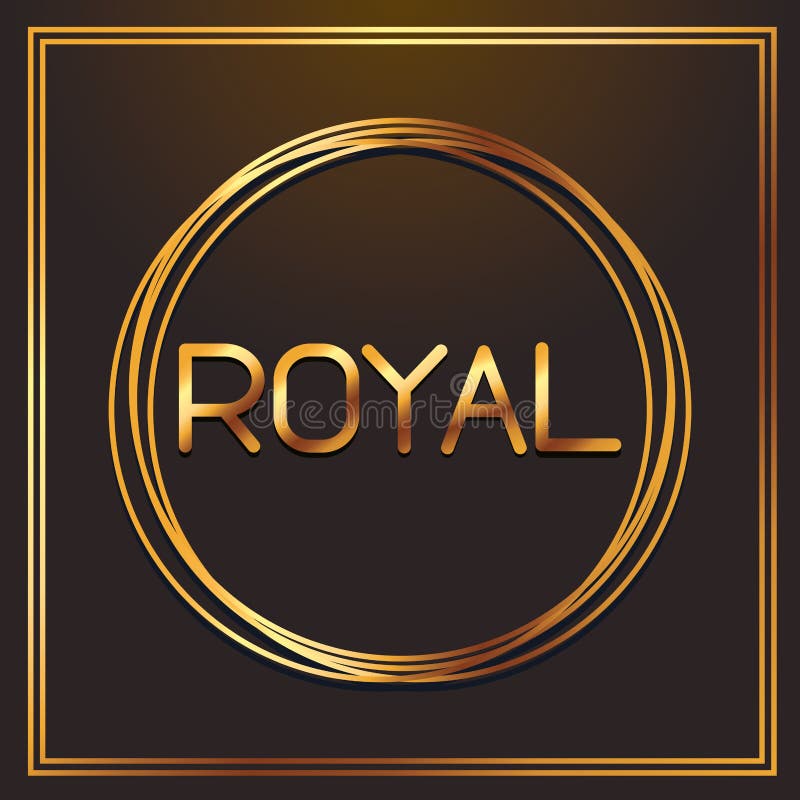 Royal Gold Fonts in Round Frame Stock Vector - Illustration of floral ...