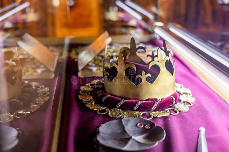 Royal Golden Crown. Ancient King or Queen Crown. Stock Photo - Image of ...