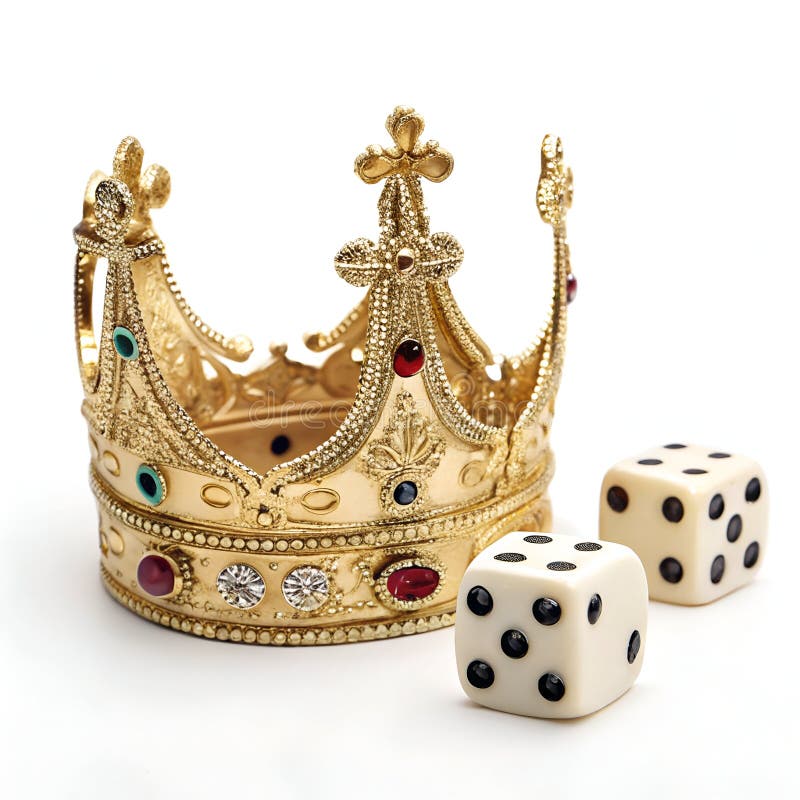 Royal Golden Crown with Dice Stock Illustration - Illustration of ...