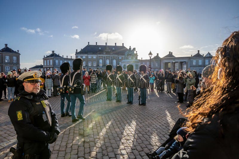 Royal Guard in Amalienborg Castle in Copenhagen Editorial Stock Photo ...