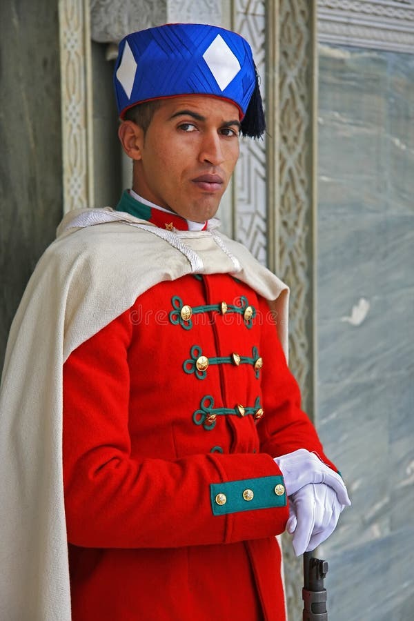 Royal Guard in Front of the Hassan Tower and Mausoleum of Mohammed V in ...