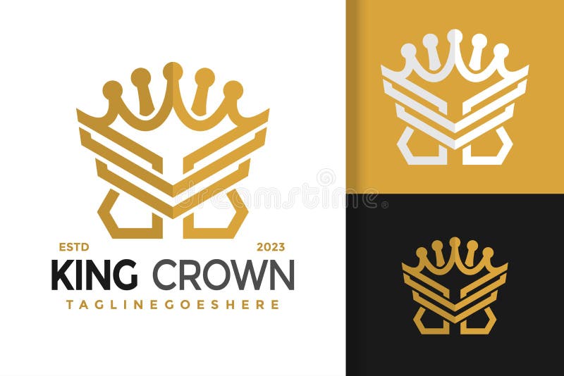 Royal King Crown Logo Logos Design Element Stock Vector Illustration ...