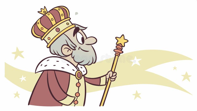 Royal King with Crown and Scepter, Monarch and Authority Figure Vector ...