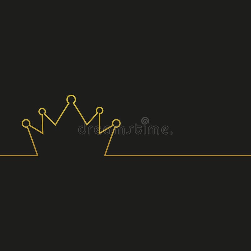 Royal and King Crown. Vector Line Style Illustration. Stock ...