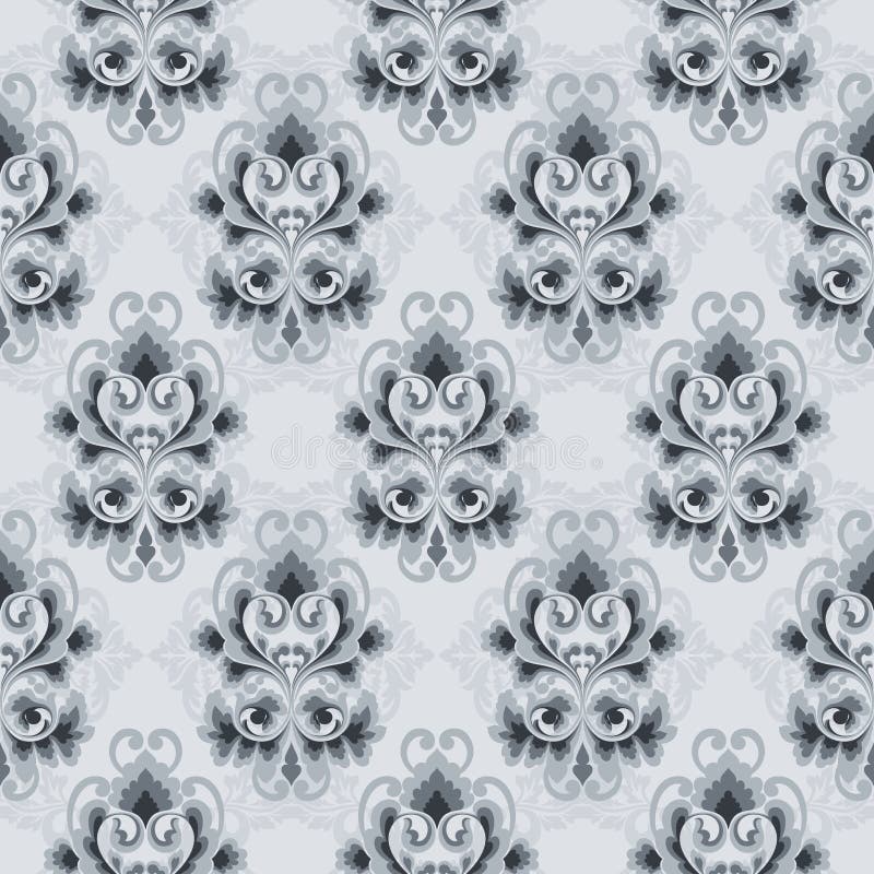 Royal Leaf Damask Seamless Pattern. Vector Damask Pattern Stock Vector ...