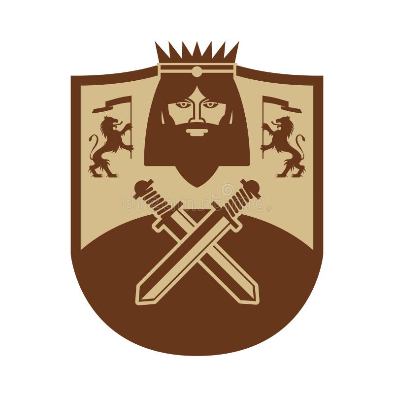 Royal Lion shield design stock vector. Illustration of face - 158177394
