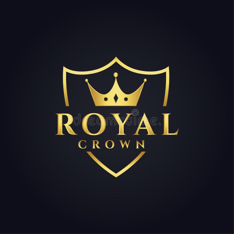 Royal Logo Concept Design with Crown Shape Stock Vector - Illustration ...