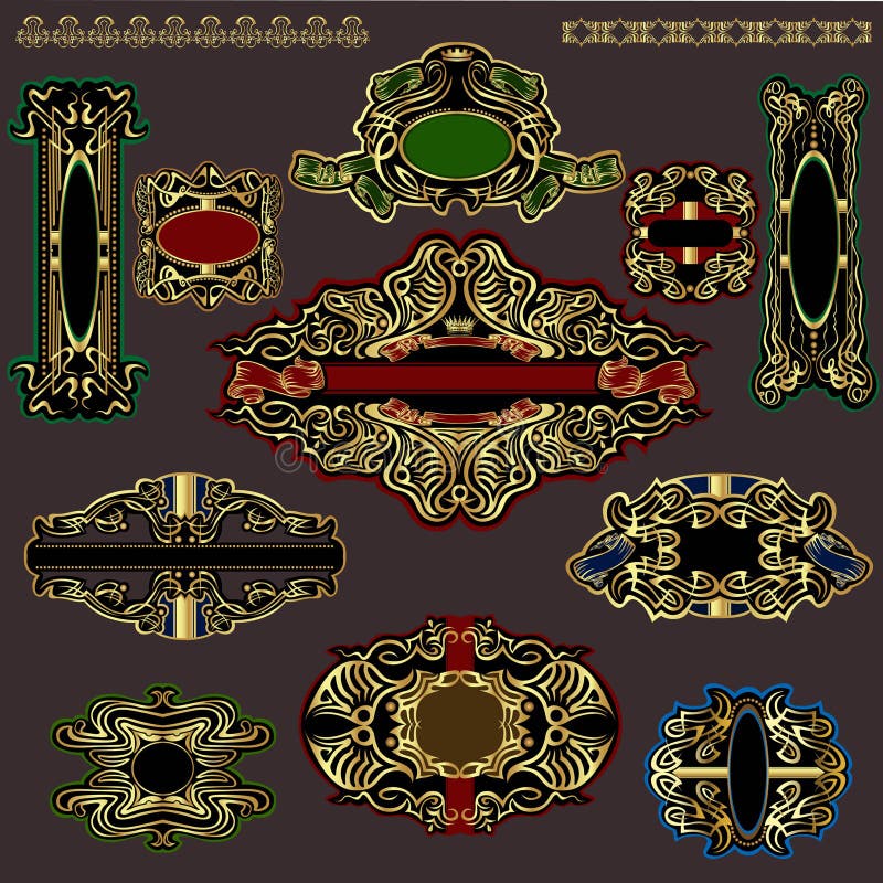 Royal Luxury Gold Element Label Banner Stock Vector - Illustration of ...