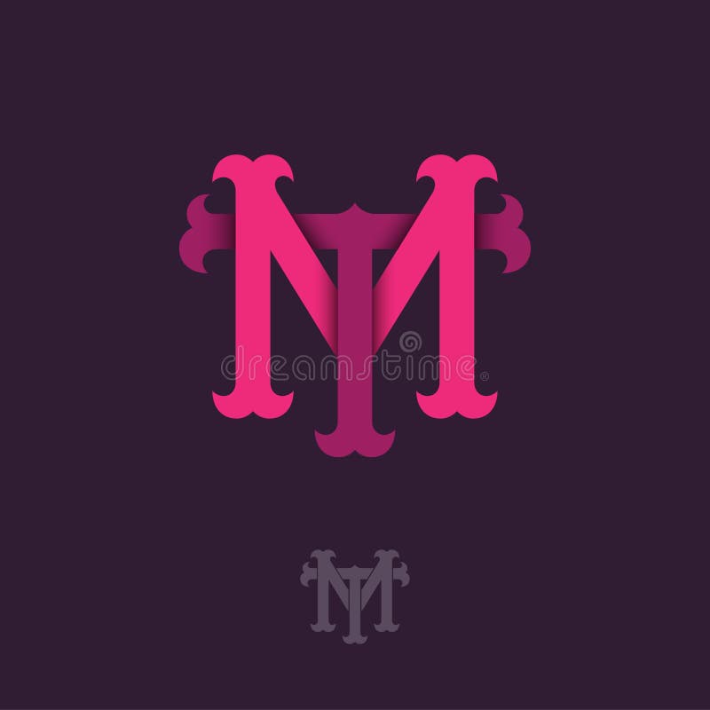 M and T Monogram. M and T Crossed Letters, Intertwined Letters Initials ...