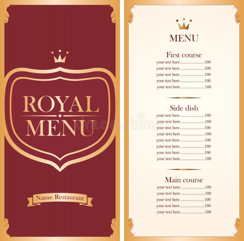 Menu for the restaurant stock vector. Illustration of restaurant - 61518495