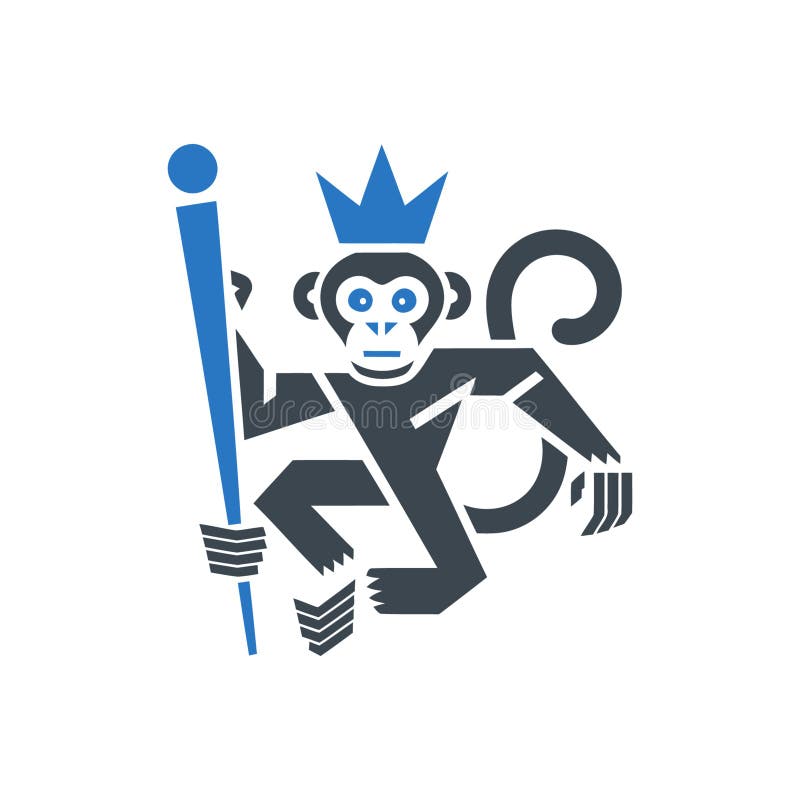 Royal Monkey Guardian Icon stock vector. Illustration of staff - 377662673