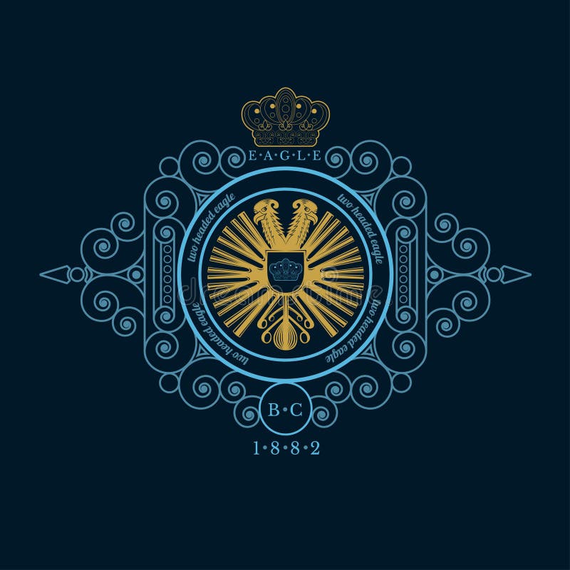 Royal Monogram Design Template. Calligraphic Labels and Frames from ...