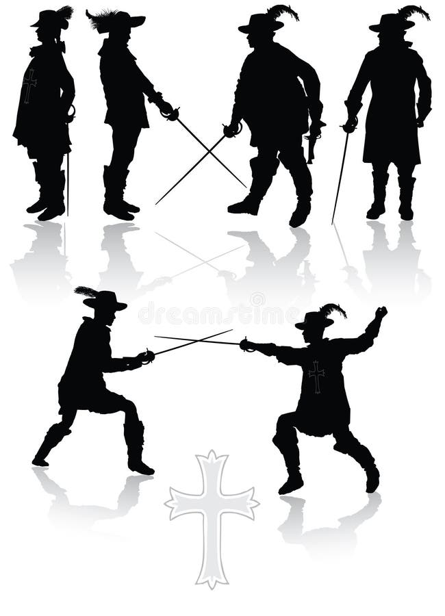 Royal musketeers stock vector. Illustration of silhouette - 11154056