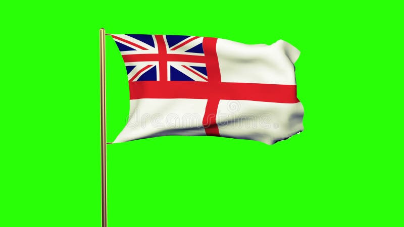 Royal Navy Flag Waving in the Wind. Green Screen Stock Footage - Video ...