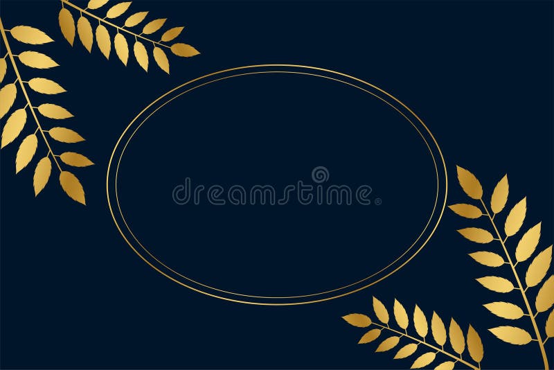 Royal Oval Frame with Golden Leaves Invitation Card Stock Vector ...