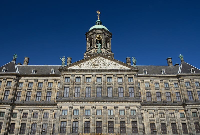 Royal Palace at the Dam Square, Amsterdam. Stock Photo - Image of ...