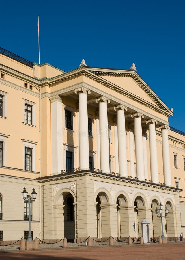 The Royal Palace in Oslo, Norway Stock Image - Image of blue, yellow ...