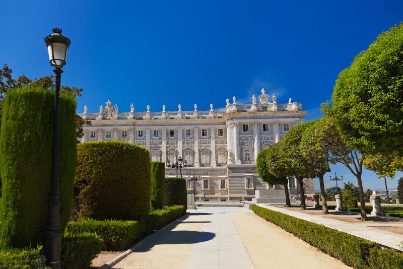 Royal Palace and Park at Madrid Spain Stock Photo - Image of fountain ...