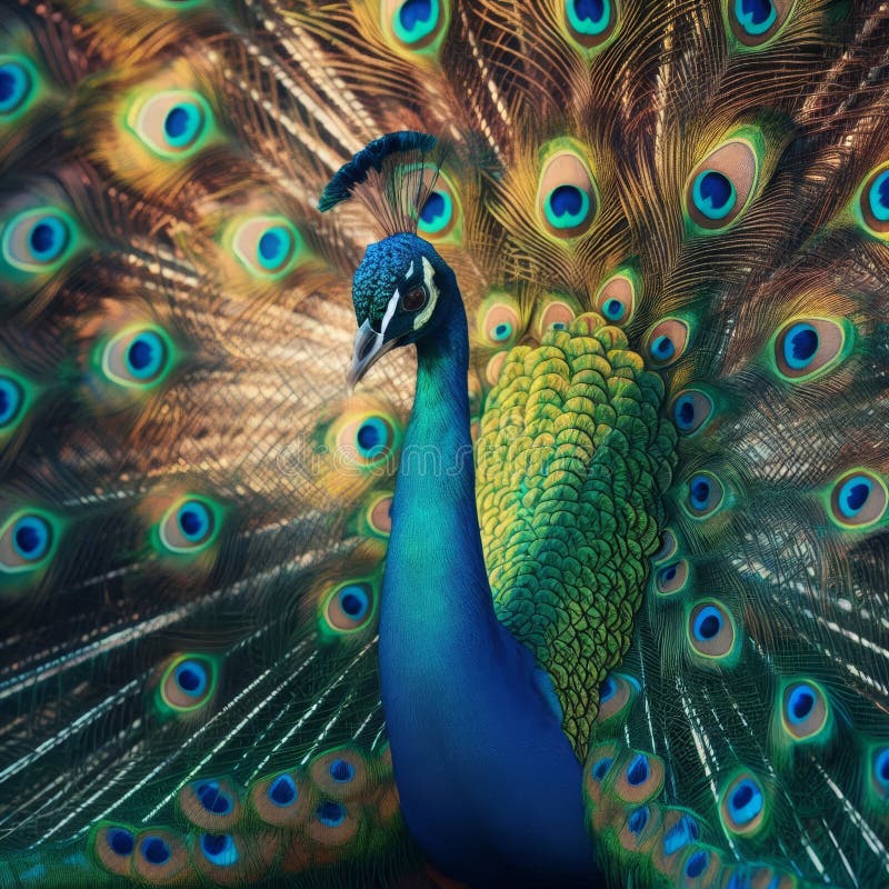 The Royal Pose of a Peacock Stock Illustration - Illustration of ...