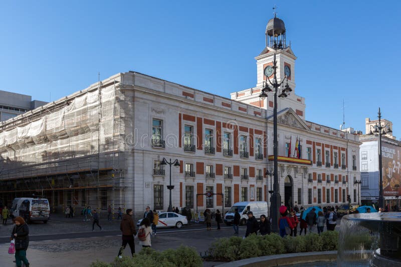 Royal Post Office at Puerta Del Sol in Madrid, Spain Editorial Photo ...