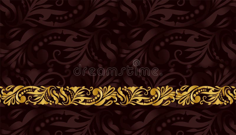 Royal Premium Floral Pattern Golden Background Stock Vector ...